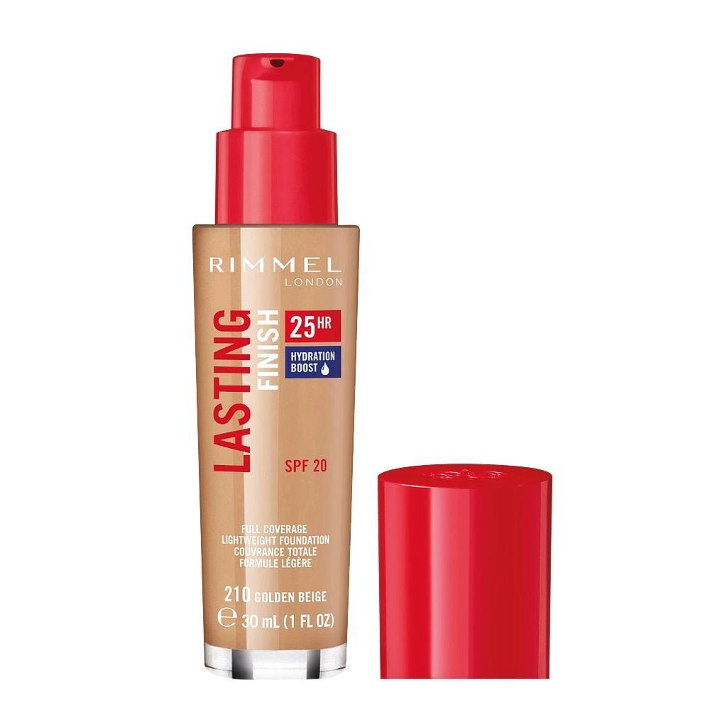 Rimmel Lasting Finish Foundation Red Cap - 210 Golden Beige – Highfy.pk