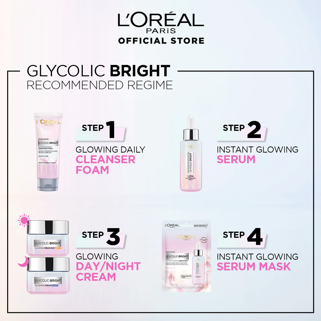 L'Oreal Paris Glycolic Bright Glowing Daily Cleanser Foam 100ml – Highfy.pk