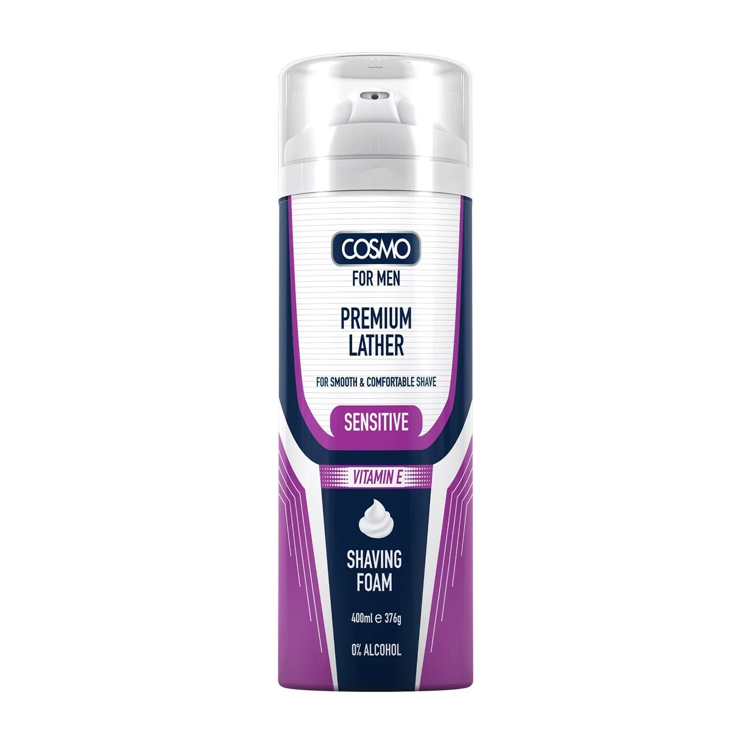 Cosmo Shaving Foam Sensitive Vitamine E 400Ml White Dome & Bottom ...